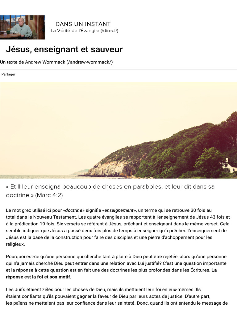 L'enseignement de Jésus sur la foi | PDF | Le gospel | Jésus
