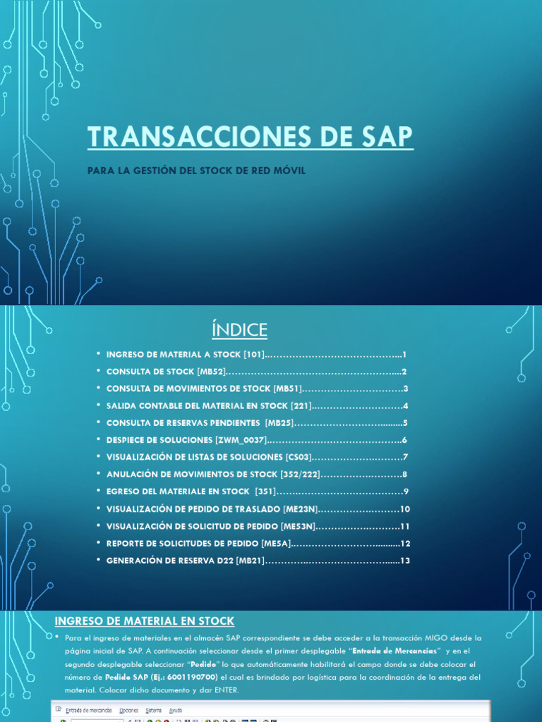 TRANSACCIONES de SAP-Red Movil-Telecomunicaciones | PDF | Informática