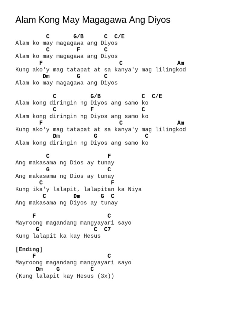 Alam Kong May Magagawa Ang Diyos | PDF