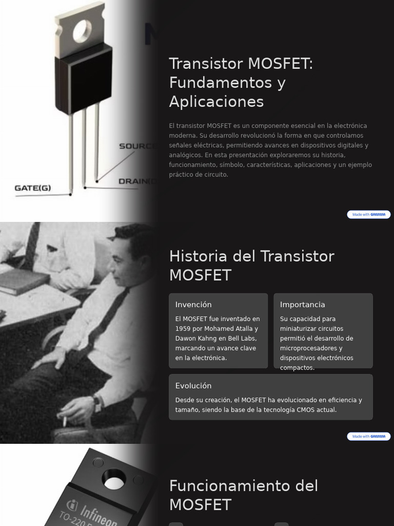 Aplicaciones del Transistor MOSFET | PDF | Mosfet | Transistor
