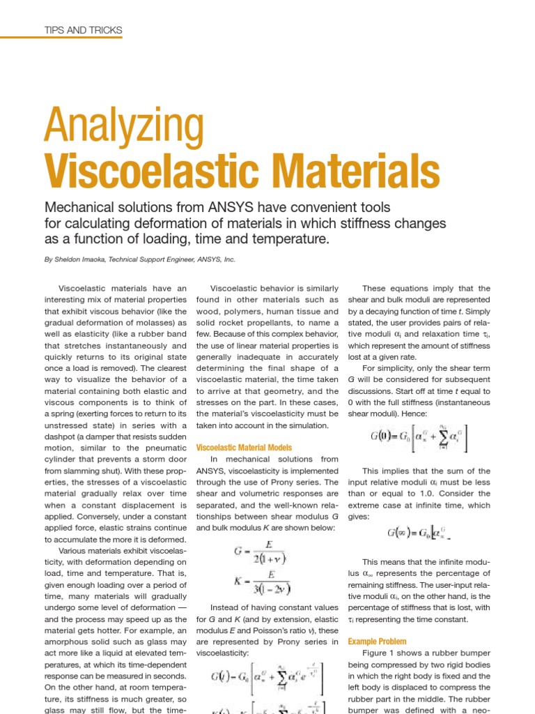 ANSYS Viscoelastic Material Modeling | PDF | Viscoelasticity ...