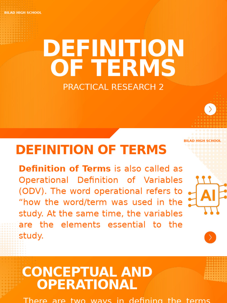 Definition of Terms | PDF | Hypothesis | Statistics