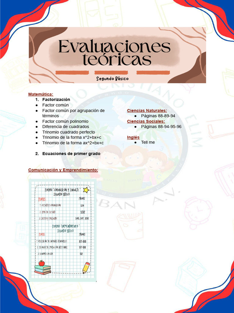Temario 2do BásicoTercer Bimestre | PDF