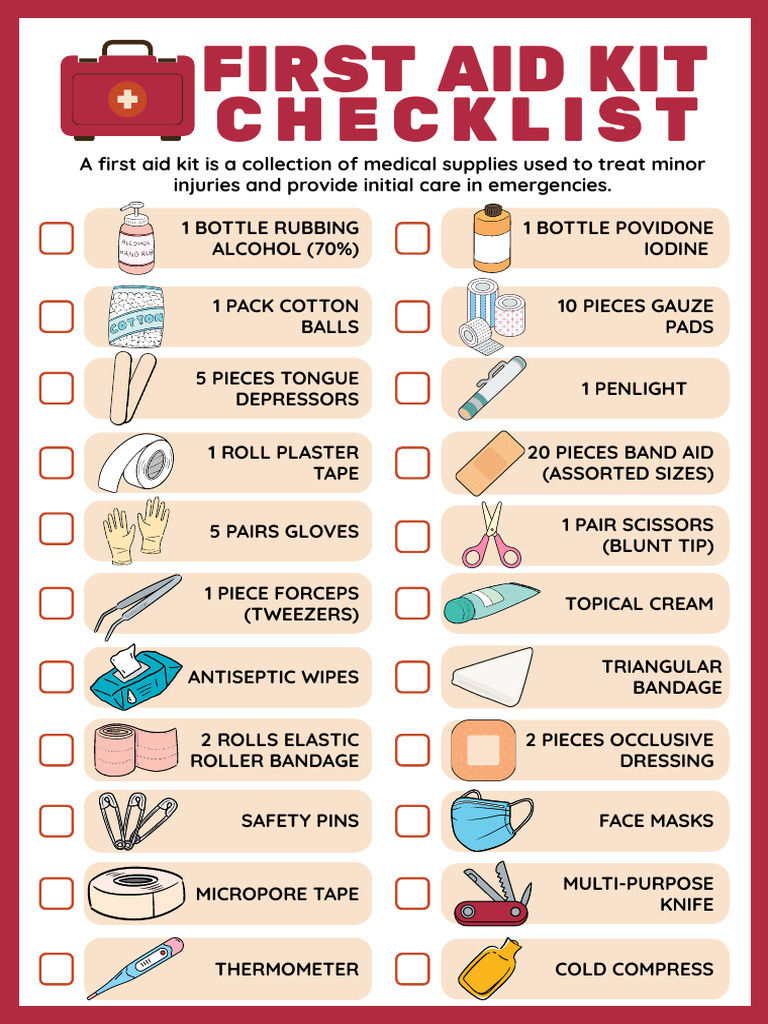 First Aid Kit Item Checklist | PDF