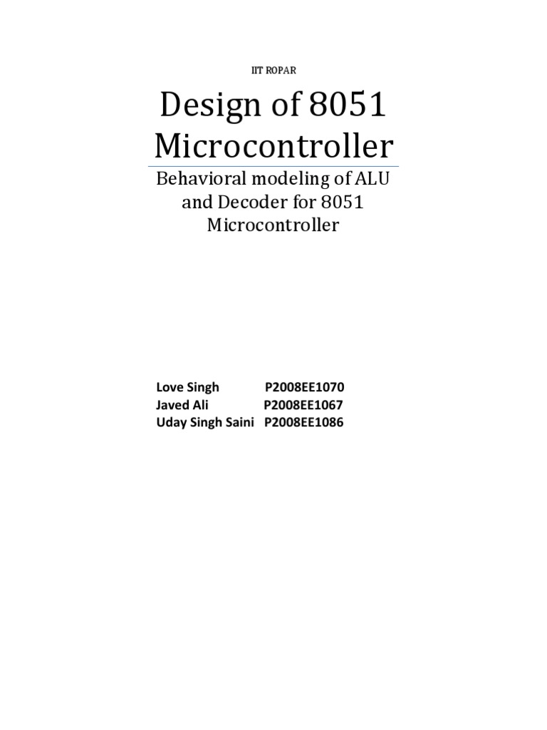 ALU Decoder Design 8051 | PDF | Microcontroller | Central Processing Unit