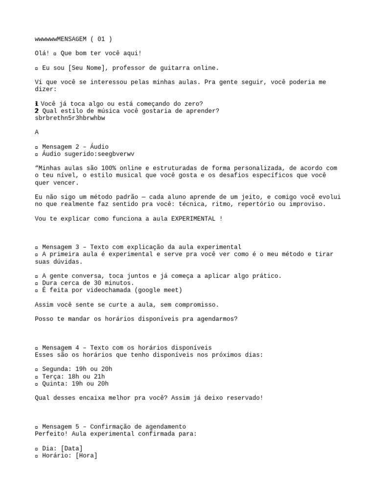 Script de Atendimento Erico Cantarreli | PDF