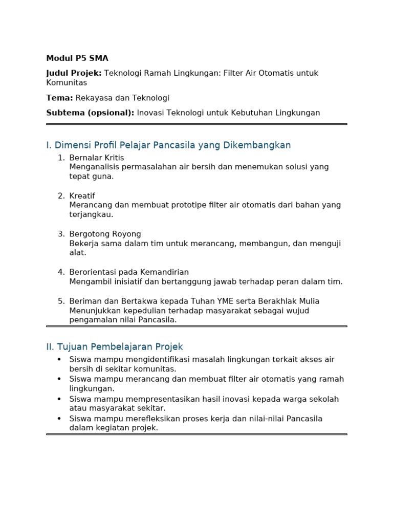 Modul P5 Filter Air | PDF