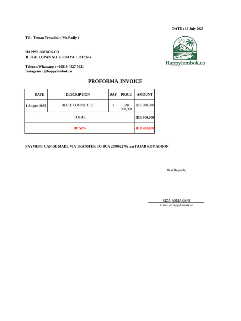 Invoice MR - Fadly | PDF