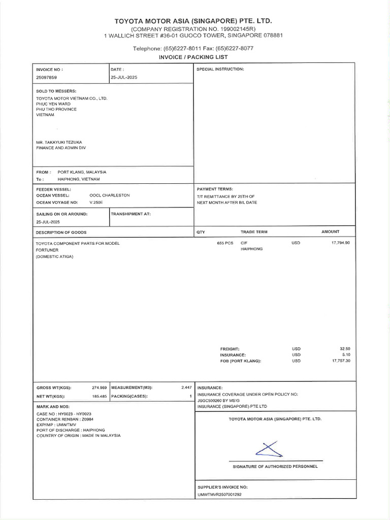 Umw-Tmv Etd 25 Jul 2025 Haisen No. My554 Part 2 | PDF