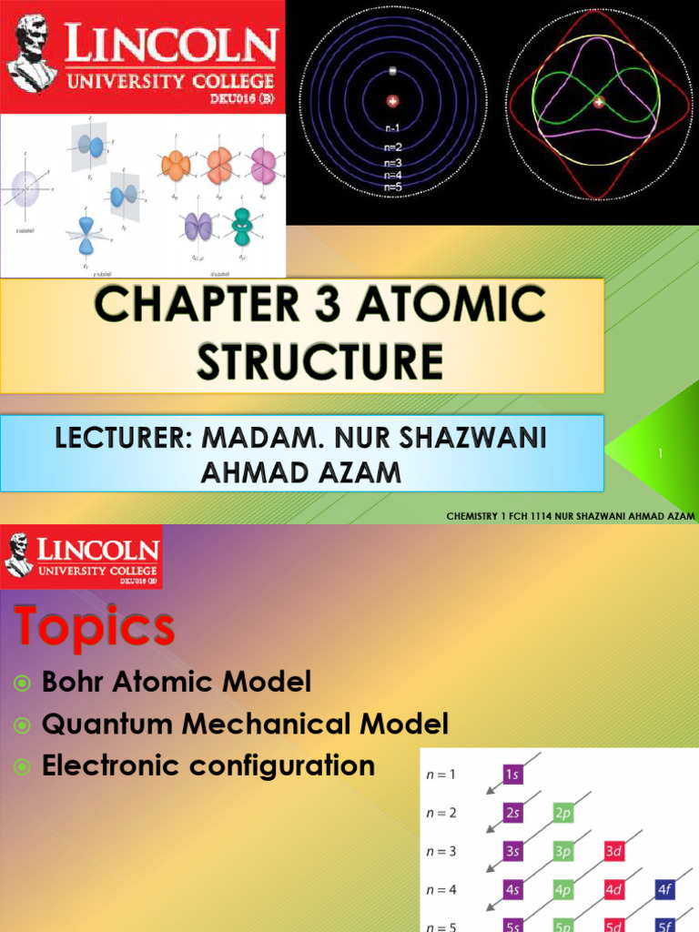 Chapter 3 Atomic Structure | PDF | Electromagnetic Radiation | Energy Level