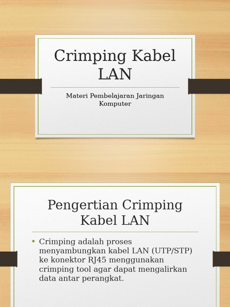 Pertemuan Ke-2 Materi Crimping Kabel LAN | PDF