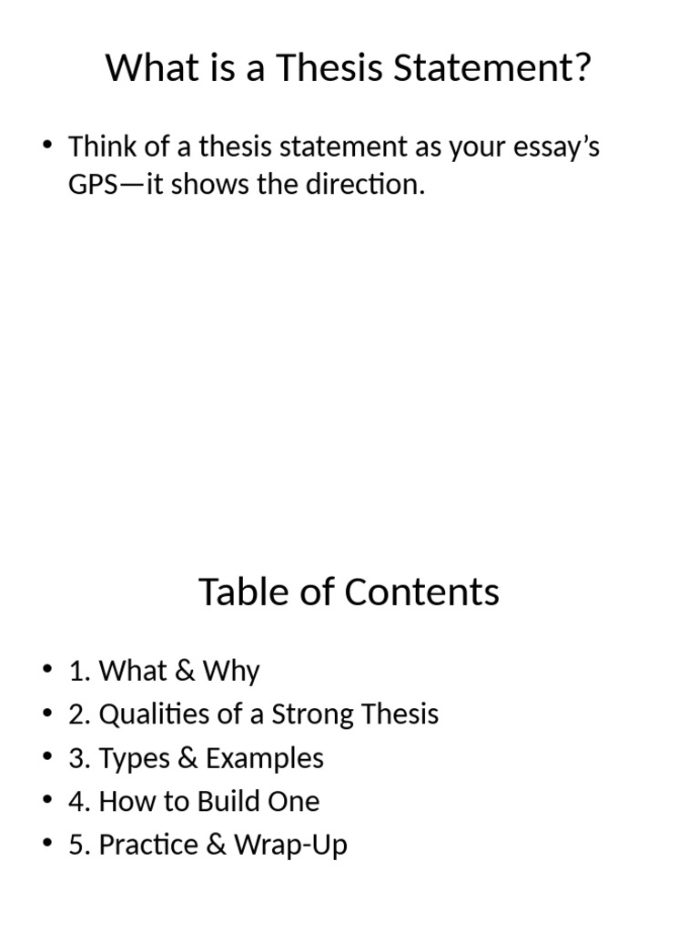 What Is A Thesis Statement | PDF