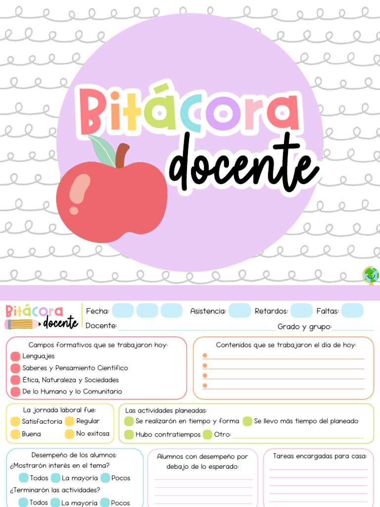 Bitácora Diaria del Docente 2025-2026 | PDF