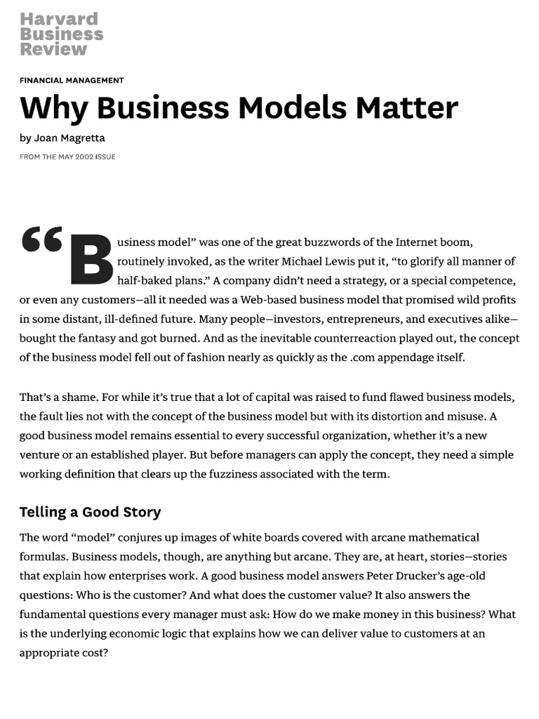 3.why Business Models Matter | PDF