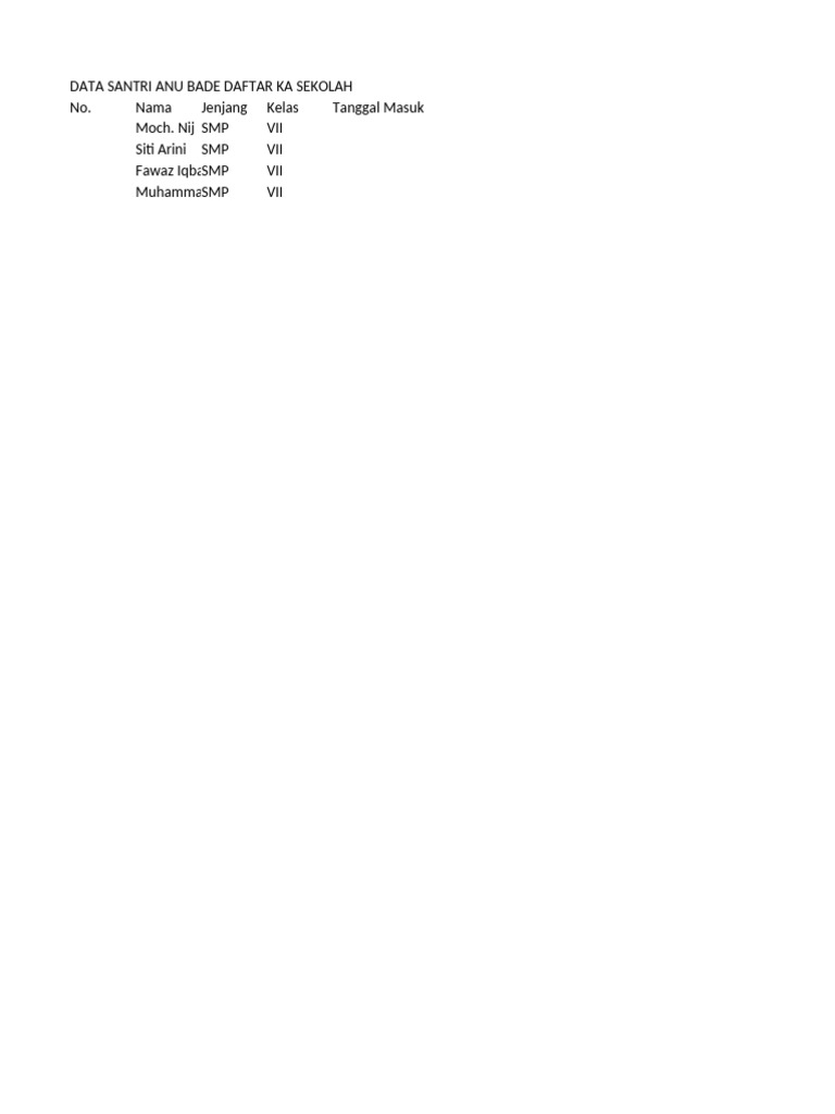 Daftar Siswa Baru Pdf