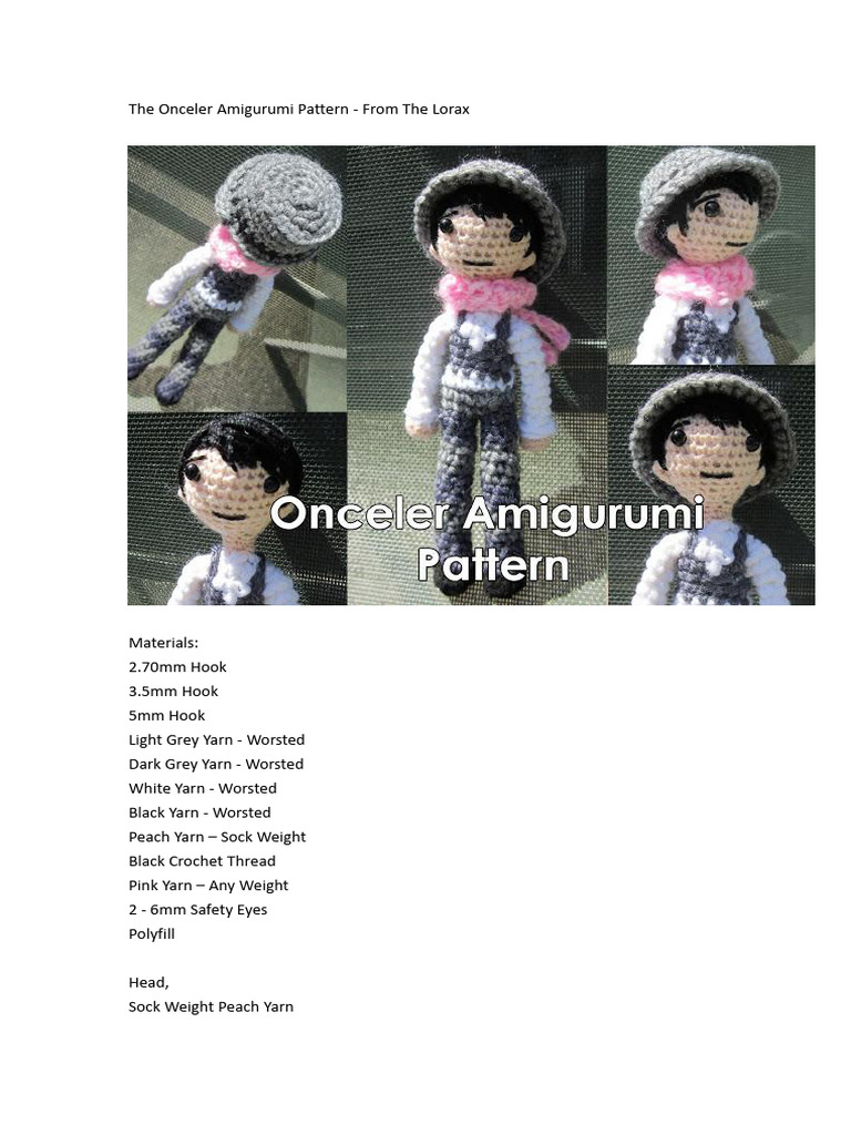 Onceler Amigurumi Pattern | PDF | Crochet | Yarn