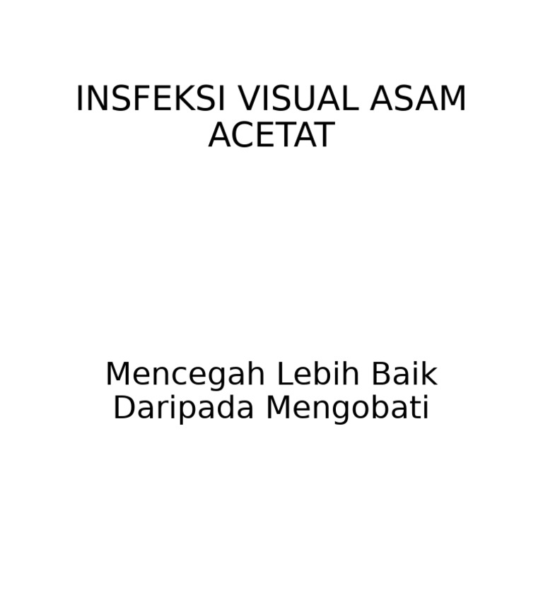 Insfeksi Visual Asam Acetat | PDF