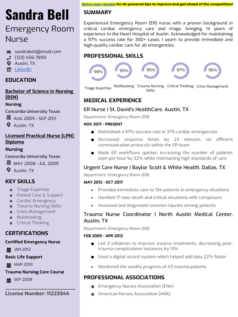 Nursing Google Docs Resume Template | PDF | Emergency Department | Nursing