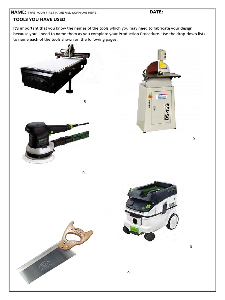 Tool Naming Test 2023 Sem 1 | PDF