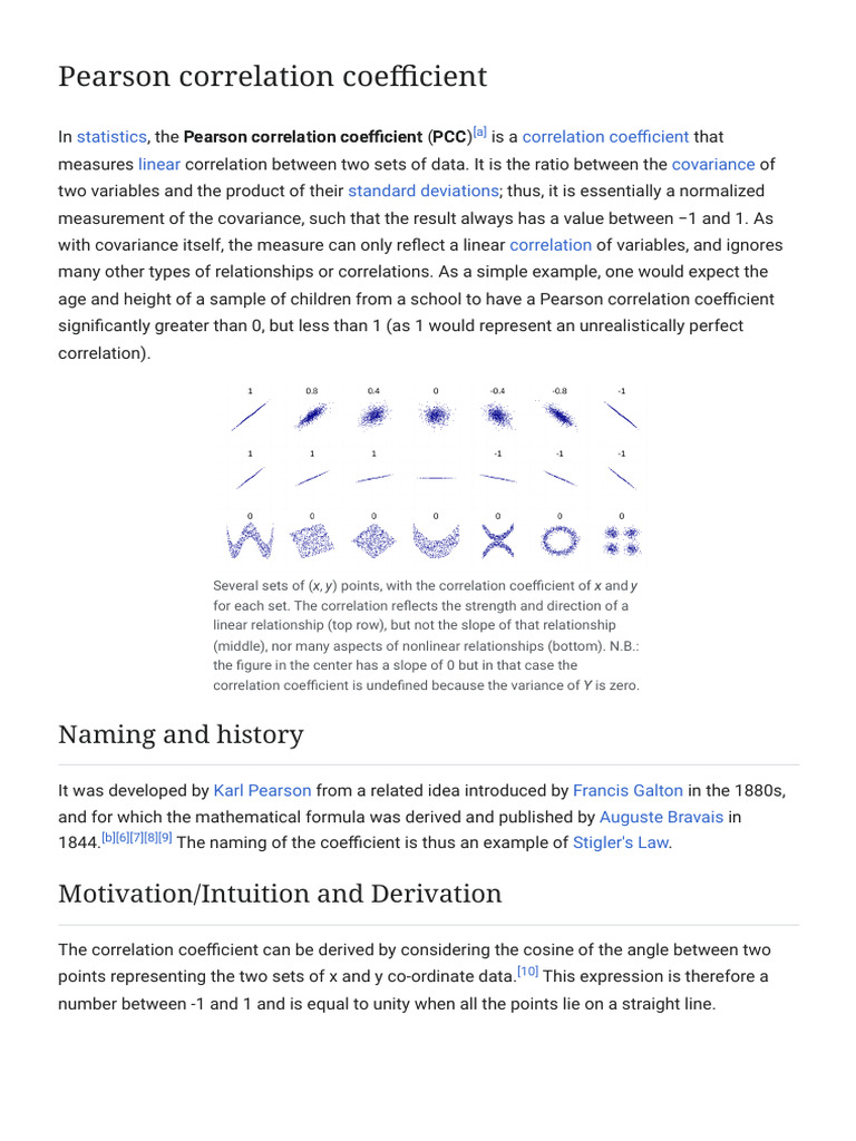 Understanding Pearson Correlation Coefficient | PDF | Mathematical ...