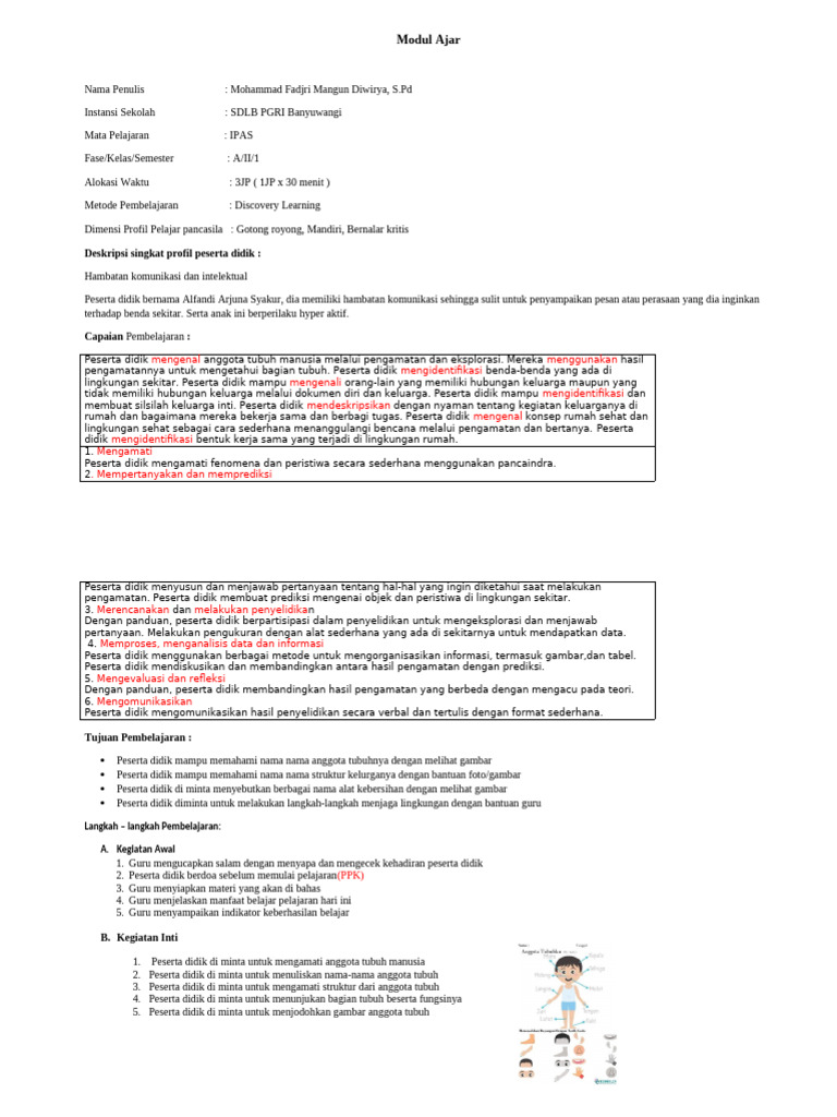 Modul Ajar IPAS untuk SDLB Banyuwangi | PDF