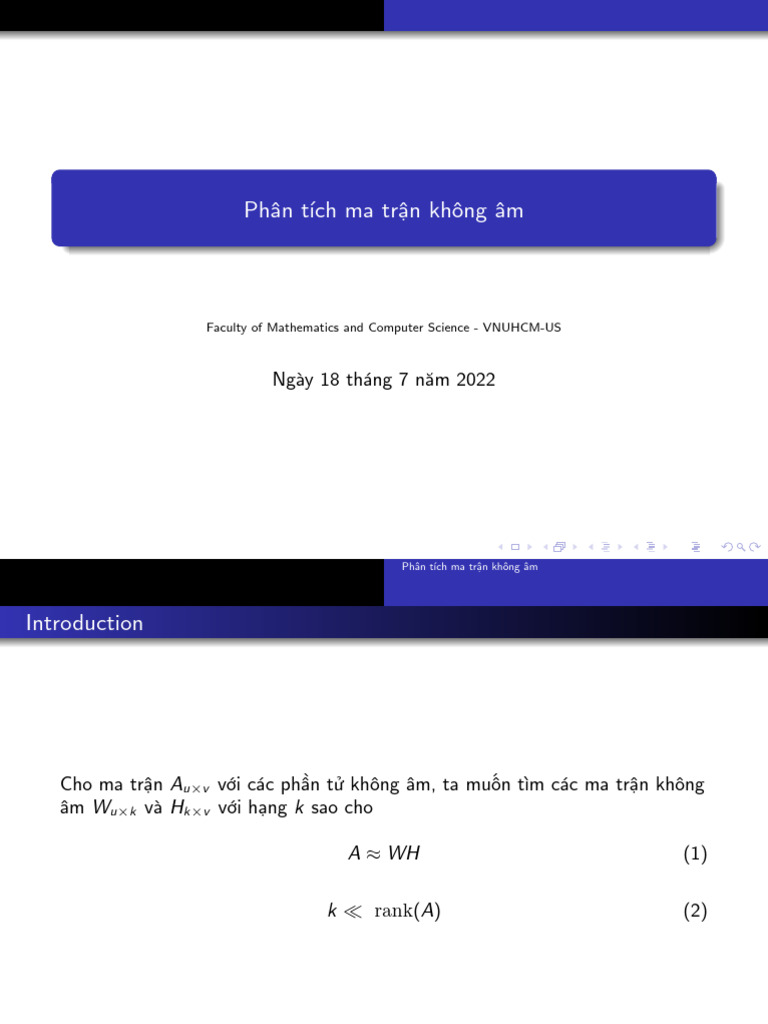 (NMF) Non Negative Matrix Factorization | PDF