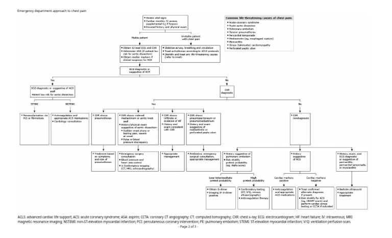 Emergency Department Chest Pain Protocol | PDF