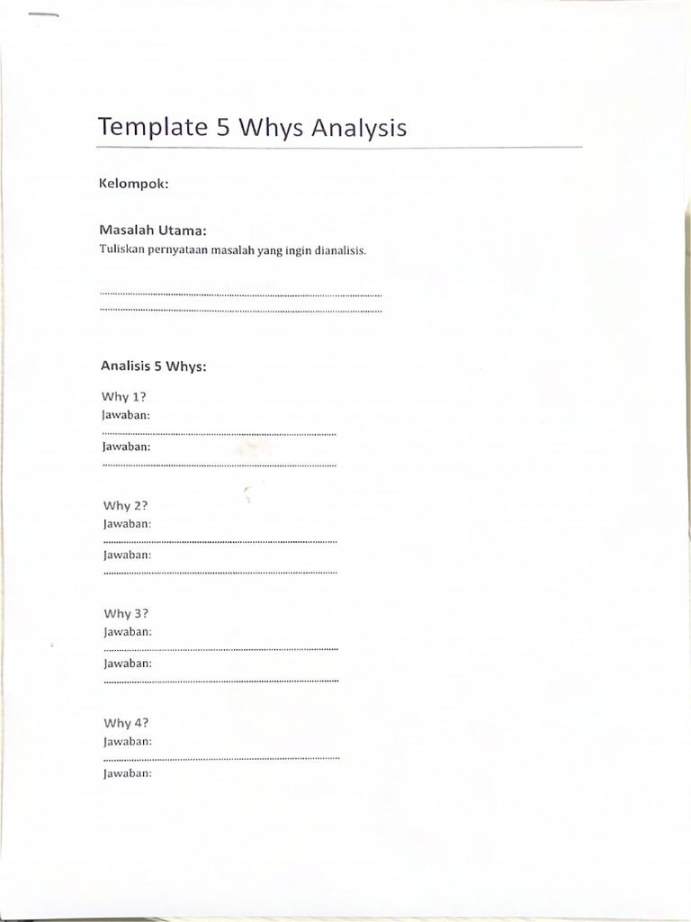 Template 5 Whys Analysis-2 Asbjfbqjebgjbiejbjiqb | PDF