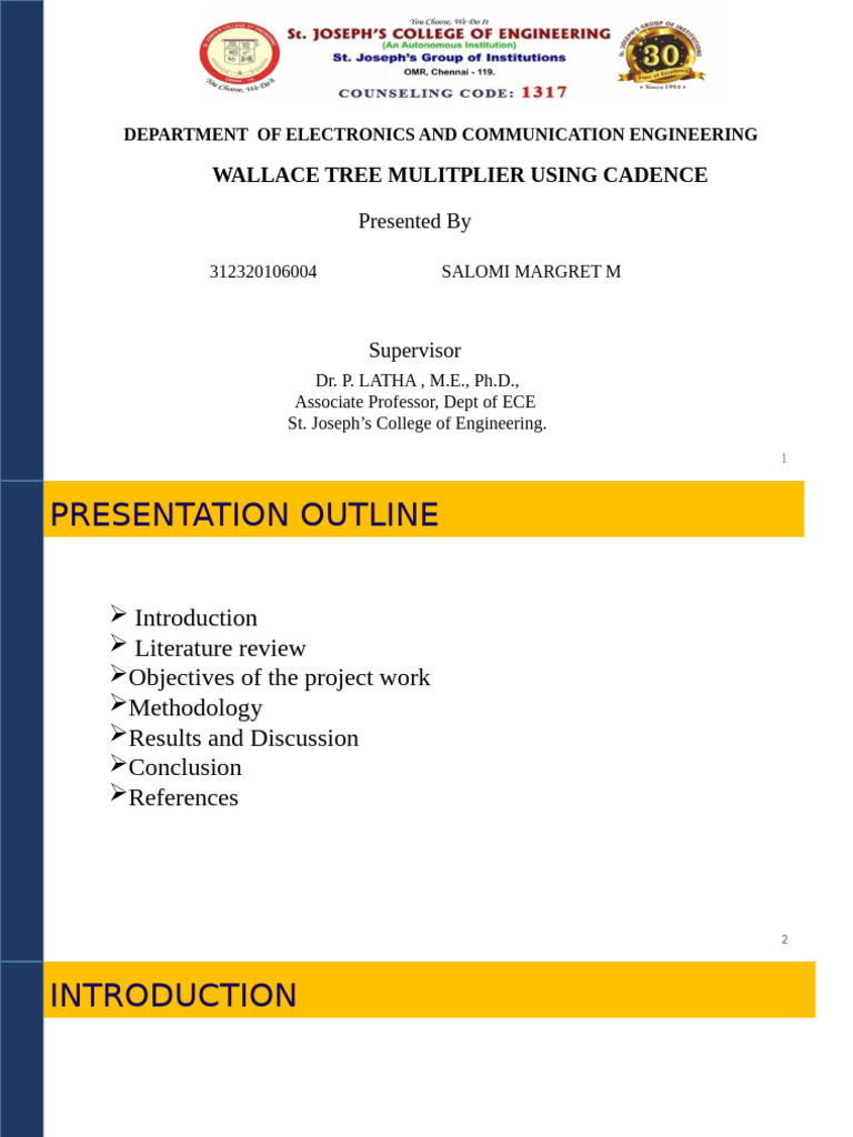Project Work(Phase -I) Presentation Template | PDF