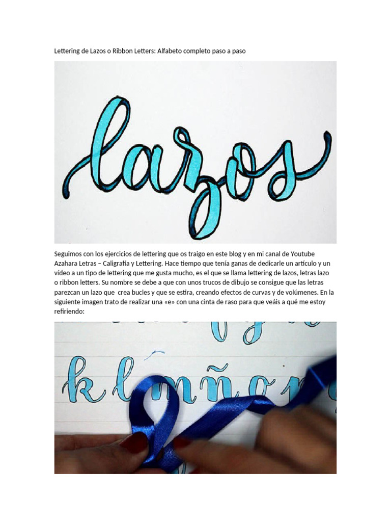 Lettering de Lazos o Ribbon Letters Alfabeto Completo Paso A Paso | PDF ...