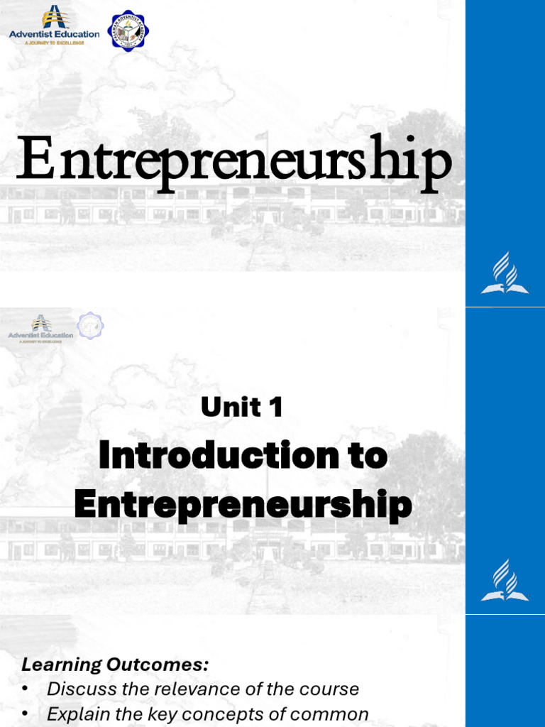 Introduction to Entrepreneurship Concepts | PDF | Entrepreneurship ...