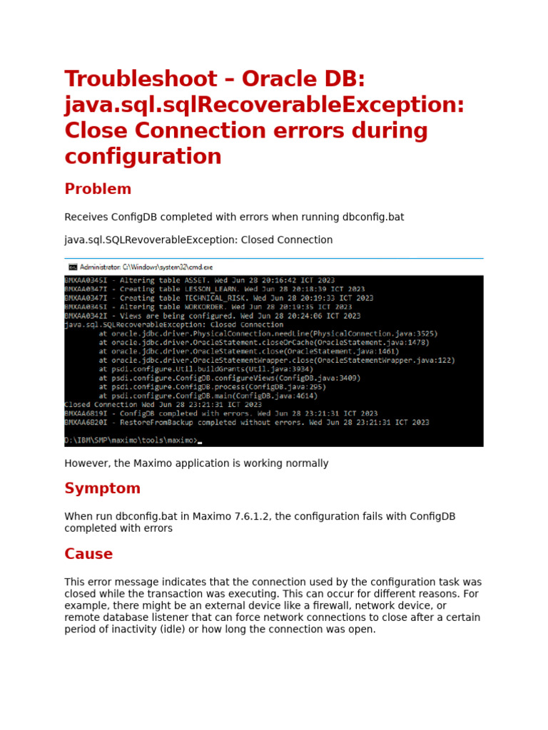 Troubleshooting Oracle DB Connection Errors | PDF | Databases ...