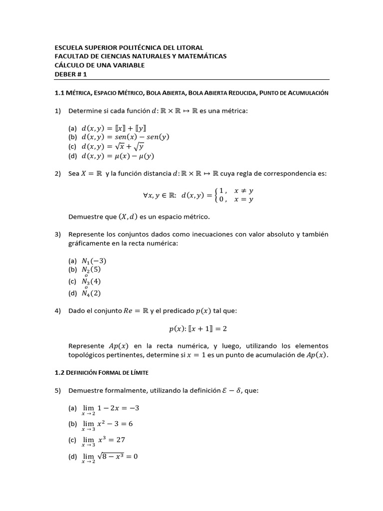 2023 I Pao Cuv Deber 01 | PDF | Espacio métrico | Número Real