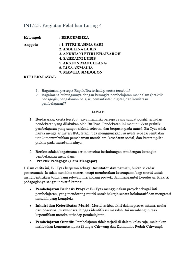 In1.2.5 Refleksi Awal Liza Akmalia | PDF