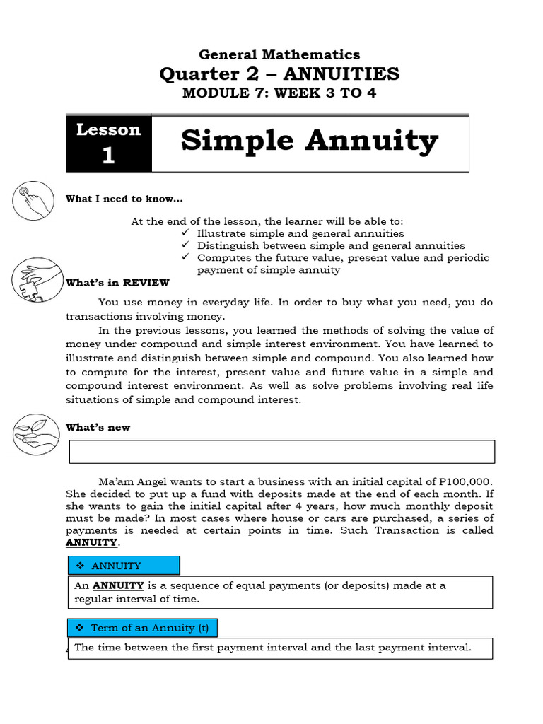 Grade 11 - General Mathematics Q2W3 W4 | PDF | Present Value | Interest