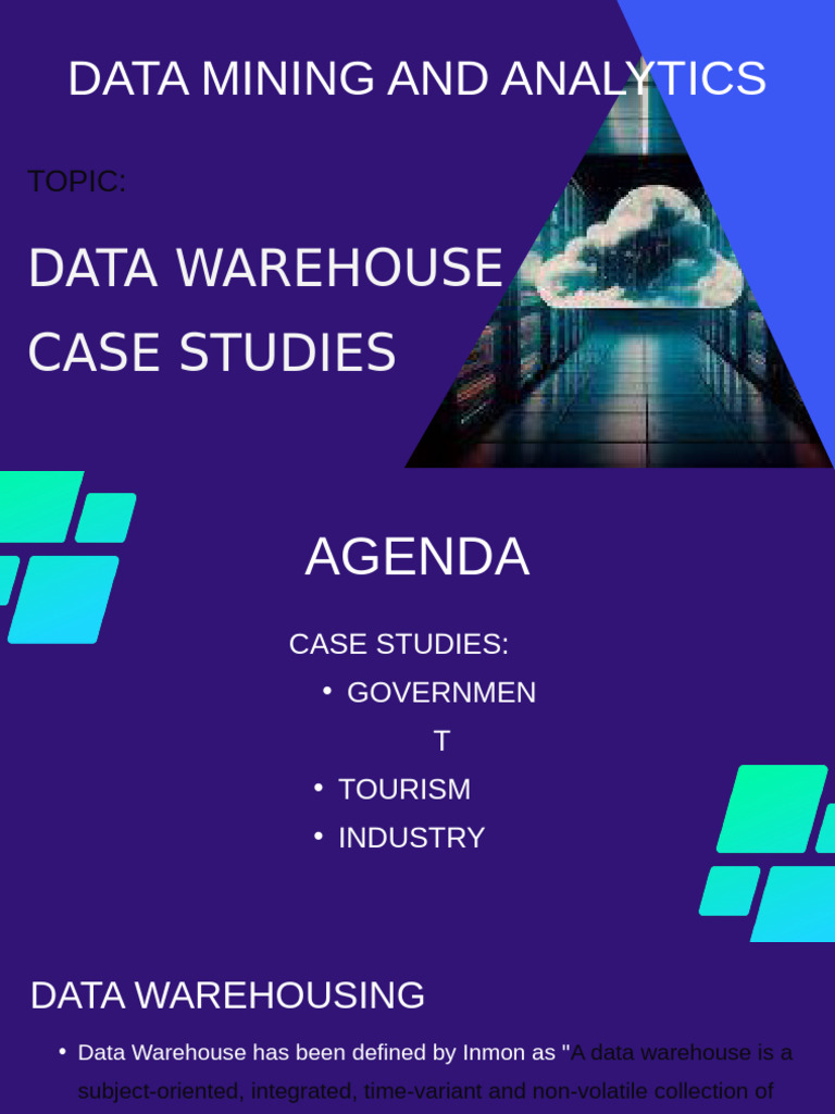 Blue White Simple Geometric Presentation | PDF | Data Warehouse | Data