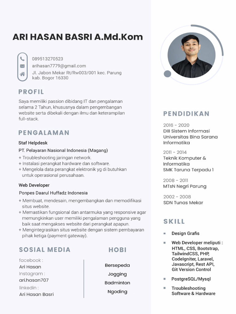 CV Terbaru - Ari Hasan Basri | PDF
