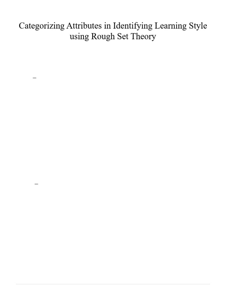 Paper 36-Categorizing Attributes in Identifying Learning Style | PDF ...