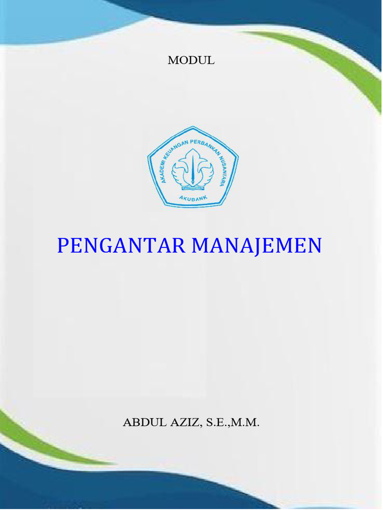 Modul Pengantar Manajemen | PDF