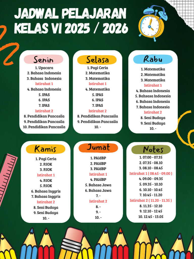 Hijau Ilustrasi Jadwal Pelajaran 20250731 141911 0000 | PDF