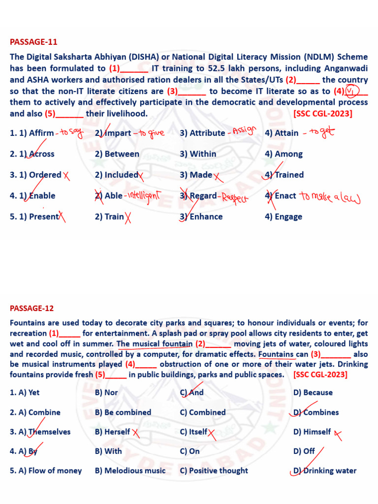 Cloze Test Class-2 | PDF | Snake | Water