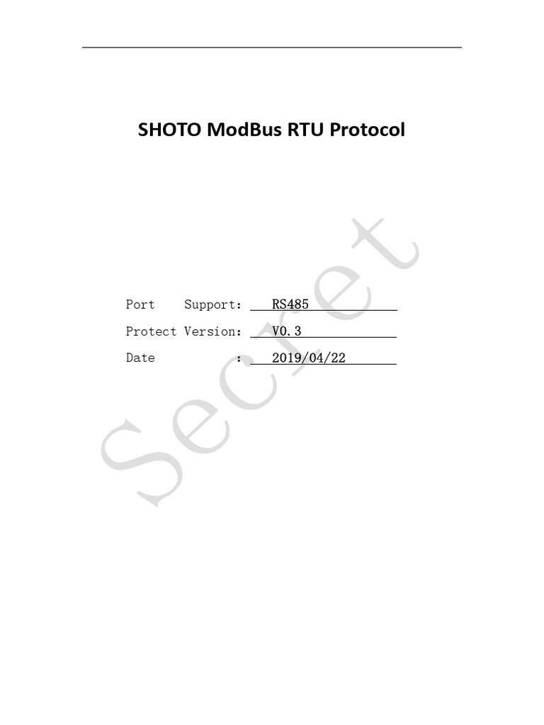 SHOTO ModBus RTU Protocol Overview | PDF | Computer Engineering ...