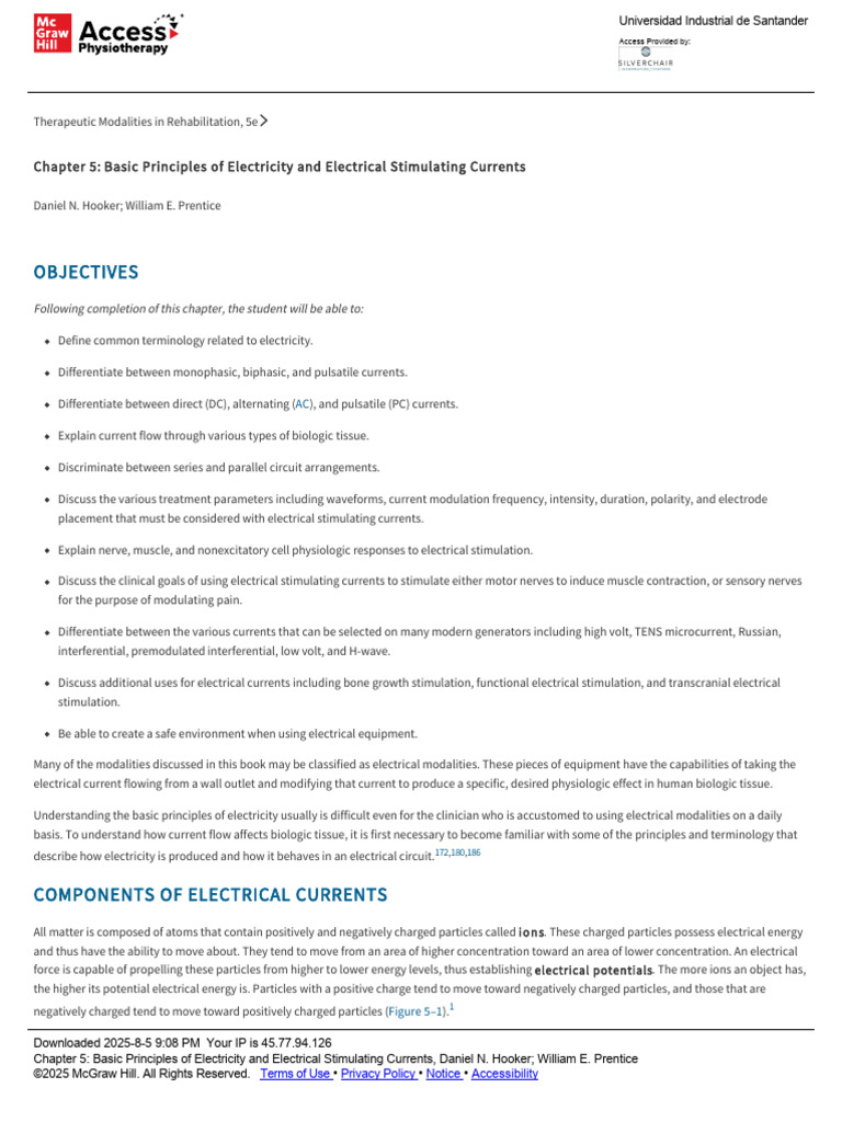 Chapter 5 - Basic Principles of Electricity and Electrical Stimulating Currents | PDF | Series ...