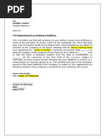 Auditor Appointment Consent Letter | PDF