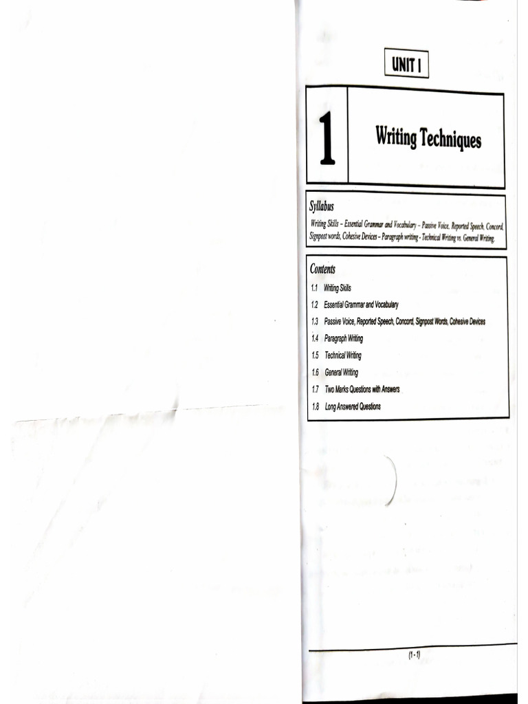 Prw Unit 1 Essential Writing Techniques for Project Reports | PDF