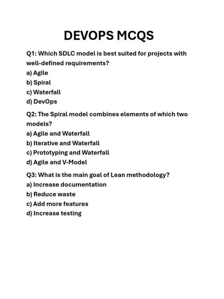 Devops 50 Mcqs Questions | PDF | Software Development Process | Agile Software Development