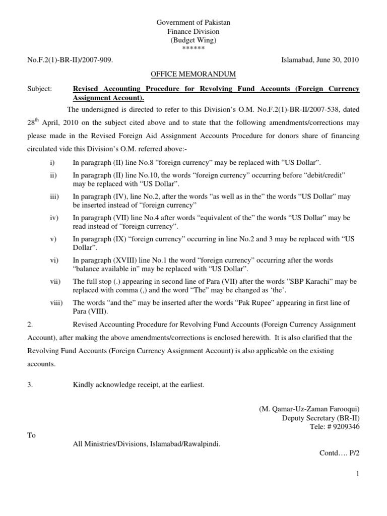 Procedure For Revolving Fund Foreign Currency | Download Free PDF ...