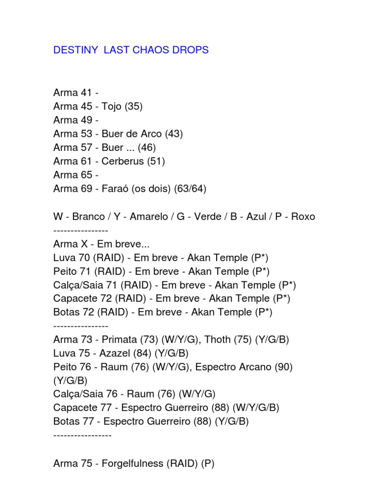 Destiny - Drops | PDF