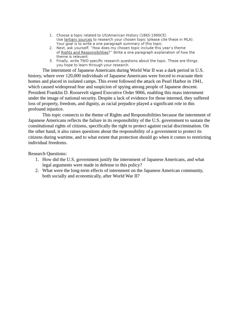 History Day Proposal | PDF
