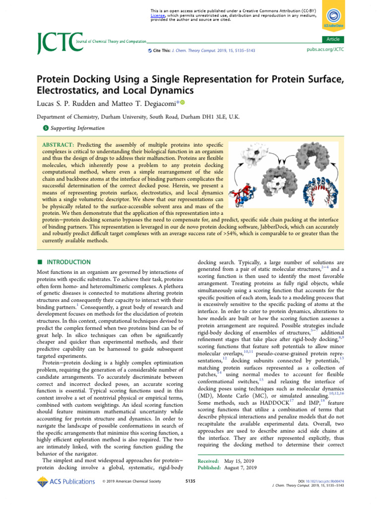 Protein Docking with Unified Representation | PDF | Docking (Molecular ...